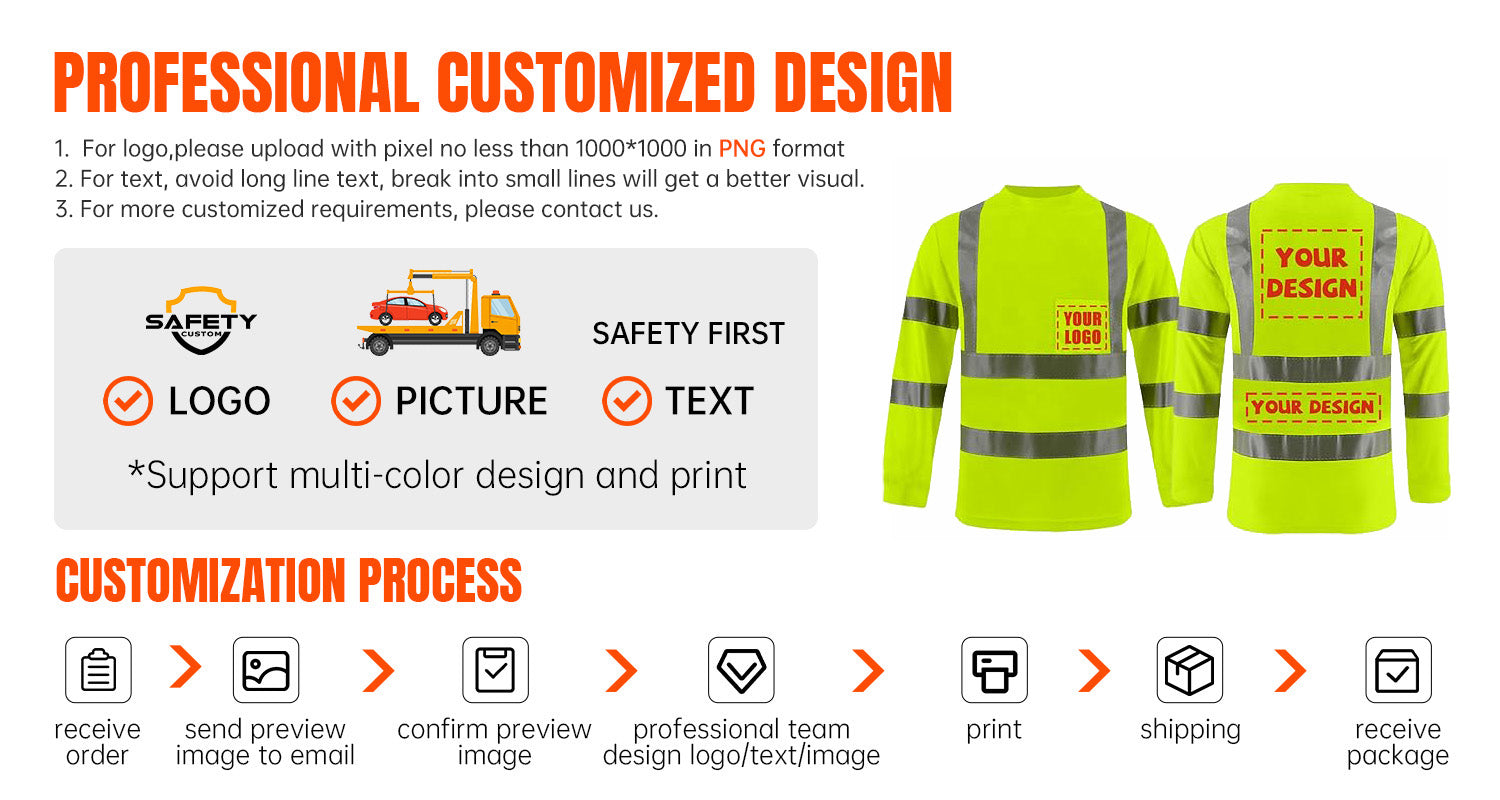 Custom hi vis T shirts customize reflective t-shirts with logo – Safety ...