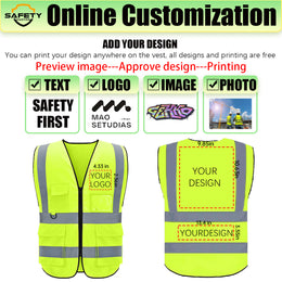 Custom safety vest customize hi vis vest reflective vest with logo ...