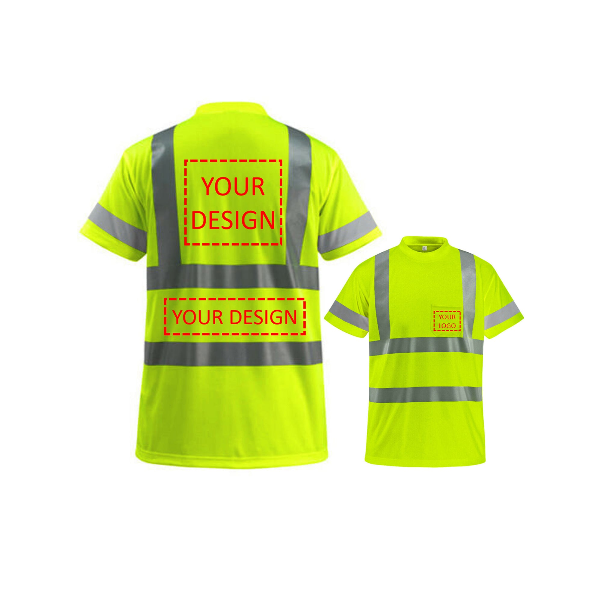 Custom hi vis T shirts customize reflective Tshirts with logo – Safety ...