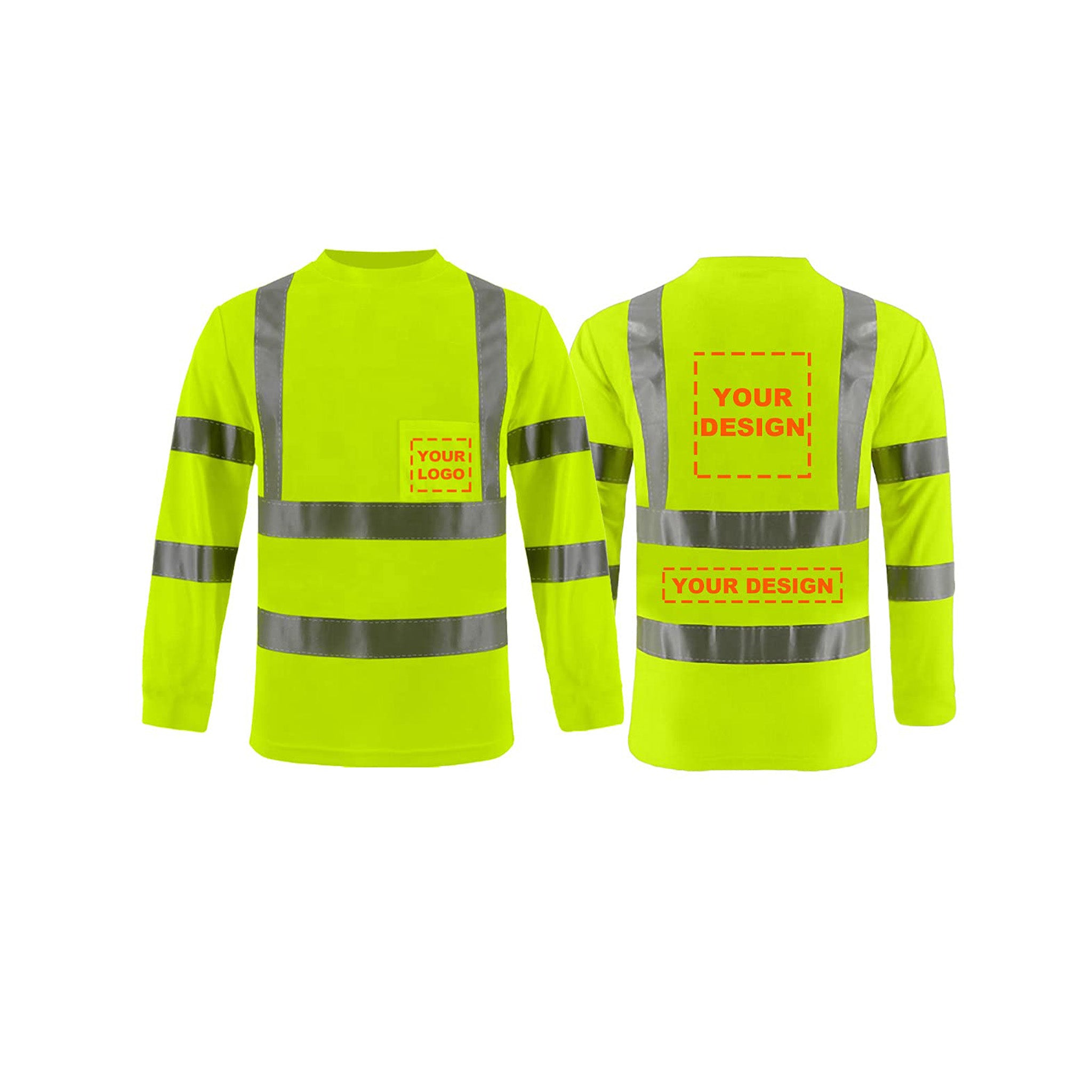 Custom hi vis T shirts customize reflective t-shirts with logo – Safety ...